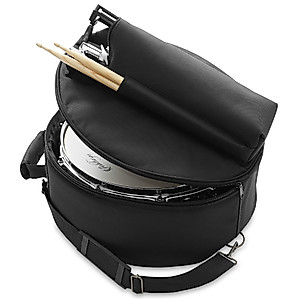 Ashthorpe Snare Drum Set with Remo Head (Silver) - Student Beginner Kit with Stand, Padded Gig Bag, Practice Pad, Neck Strap, and Sticks