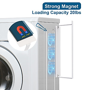 EASTTOWEST Magnetic Hanger Organizer Stacker,Clothes Hanger Storage Rack,Hanger Holder for Closet Laundry Room Washing Machine,White