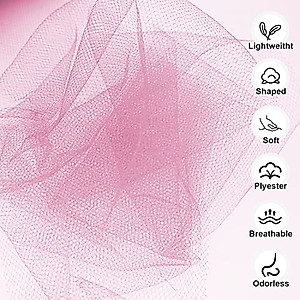 Tulle Fabric Rolls 6 Inch by 200 Yards (600 FT) Ribbon Netting Spool for Tutu Skirt Wedding Baby Shower Birthday Party Decoration Gift Wrapping DIY Crafts (Pink)