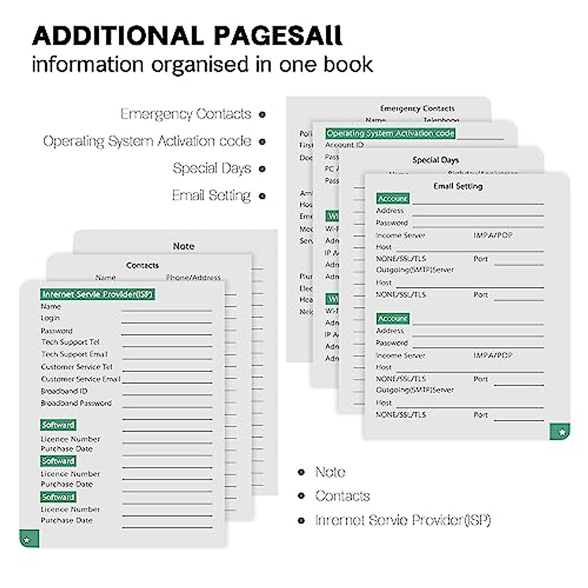 QSSRWNAO Password Book with Alphabetical Tabs, Leather Hardcover Password Notebook, Password Keeper Internet Password & Address Organizer Logbook for Website Logins, B6 Size,Pen Loop (Grey)