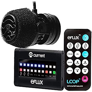 CURRENT USA 2100 GPH eFlux Wave Maker Pump Kit (6002) | Magnetic DC Powerhead with LED Display Controller for Saltwater Tank, 420-2100 GPH Aquarium Water Circulation Pump 30 to 125 Gallon, Black