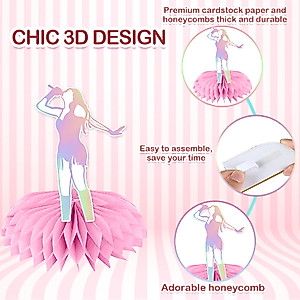 8 Pcs Iridescent Party Decorations Honeycomb Centerpieces, Happy birthday Table Decorations, birthday Party Decorations 3d Double Side Honeycomb Decorations for birthday Day Party