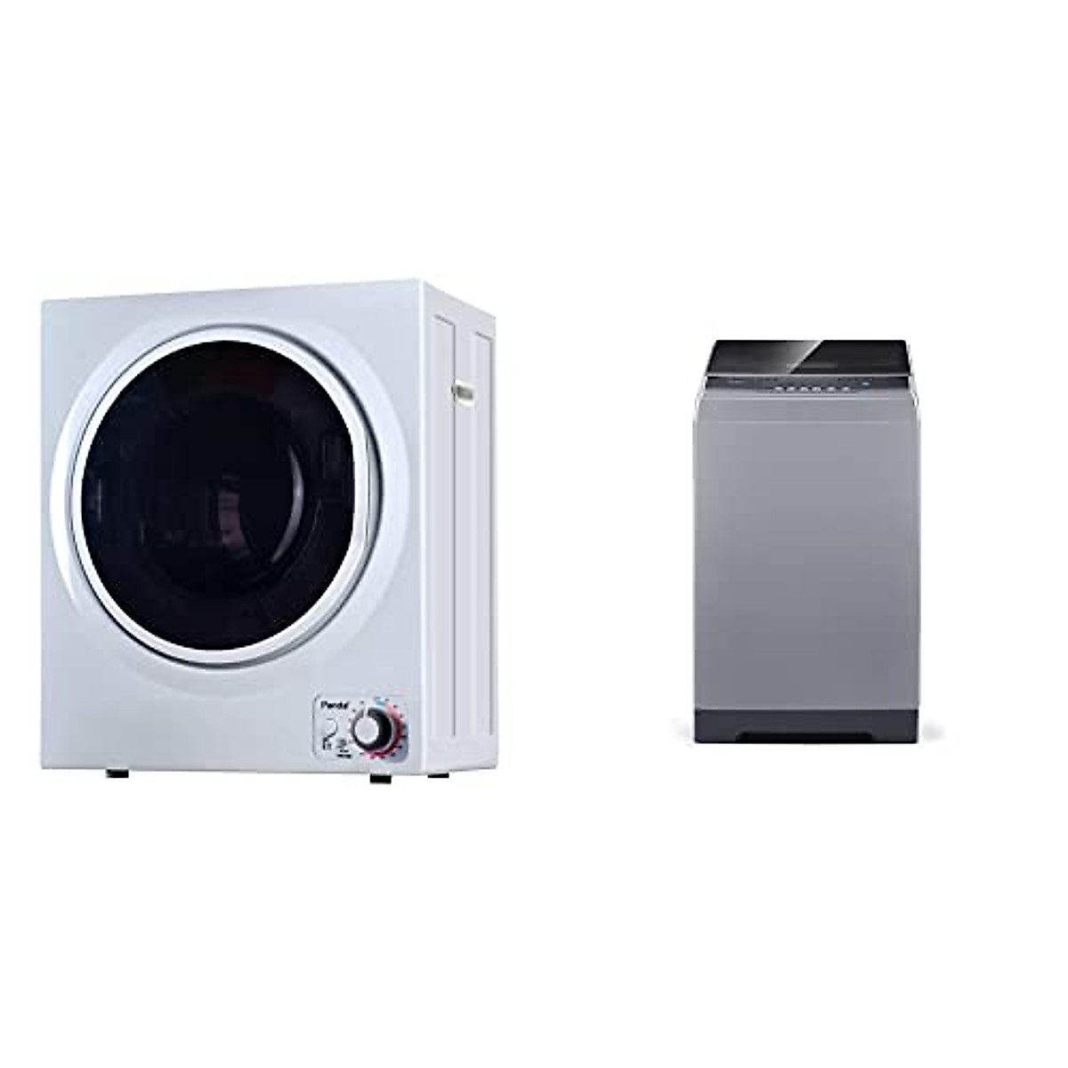 Panda 110V Electric Portable Compact Laundry Clothes Dryer, 1.5 cu.ft, Stainless Steel Drum Black and White & COMFEE’ 1.6 Cu.ft Portable Washing Machine, Magnetic Gray