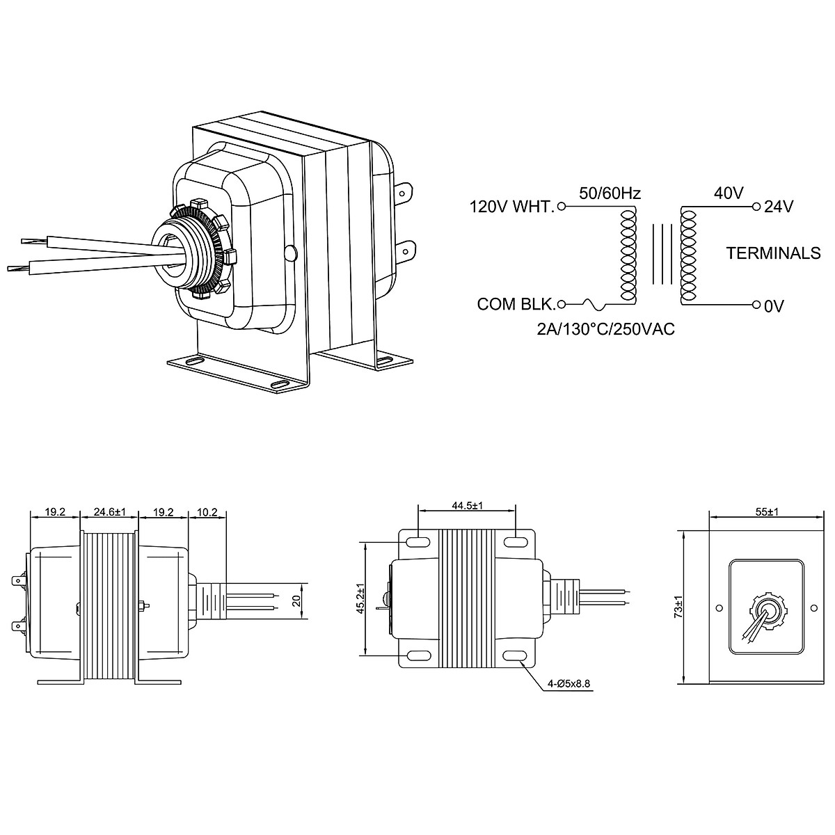 Maxdot Doorbell Transformer 24V 40VA Compatible with Ring Wired Video Doorbell, UL Certification Safe Wired 24 Volt Doorbell Kit, Easy to Install Door Bell Transformer for Home (1 Pcs)
