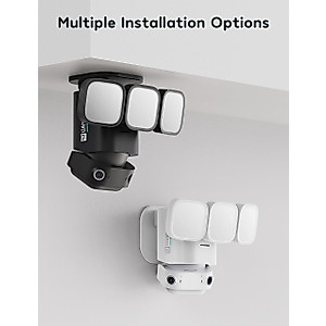 winees Floodlight Camera, Wired 2K HD Dual-Lens Outdoor Security Camera, 180 Degree Panoramic Motion Detection, 3000 Lumens, Color Night Vision, 110dB Siren, 2-Way Audio (White)