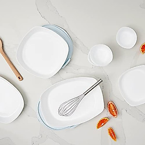 Rubbermaid Glass Baking Dishes for Oven, Casserole Dish Bakeware, DuraLite 8-Piece Set, White (with Lids)