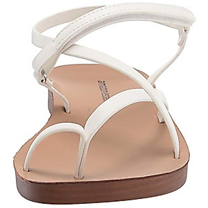 Amazon Essentials Women's Strappy Footbed Sandal, White, 7.5