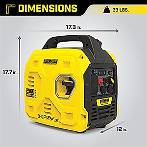 Champion Power Equipment 200961 2500-Watt Dual Fuel Portable Inverter Generator, Ultralight