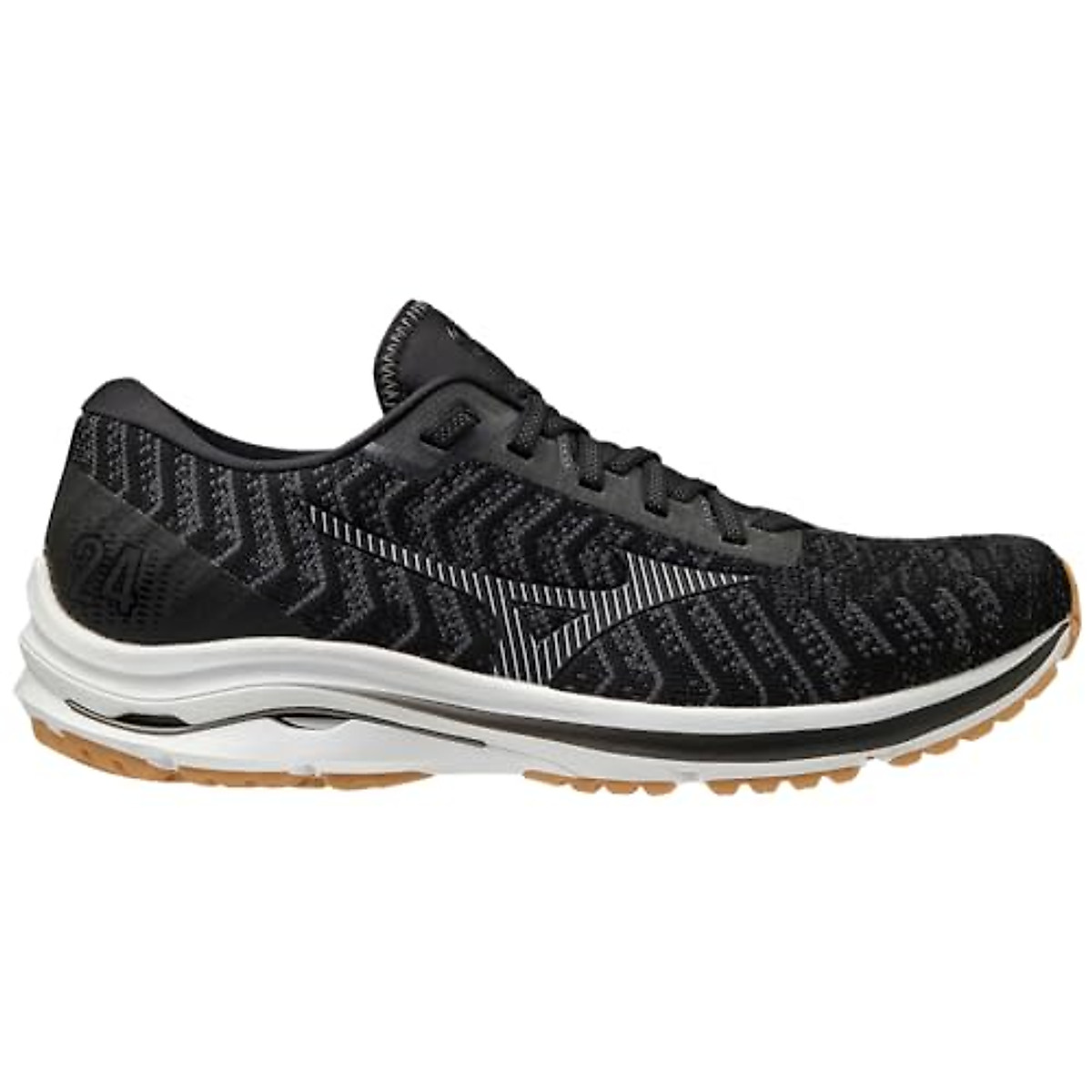 Mizuno Men's Wave Rider 24 WAVEKNIT Running Shoe, Black-Dark Shadow, 10 D US