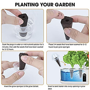 moistenland Replacement Grow Sponges(50 Pack) for Aerogardens, Compatible with AeroGarden Seed Pods,Seed Starter Sponge Pods for Hydroponic Indoor Garden System