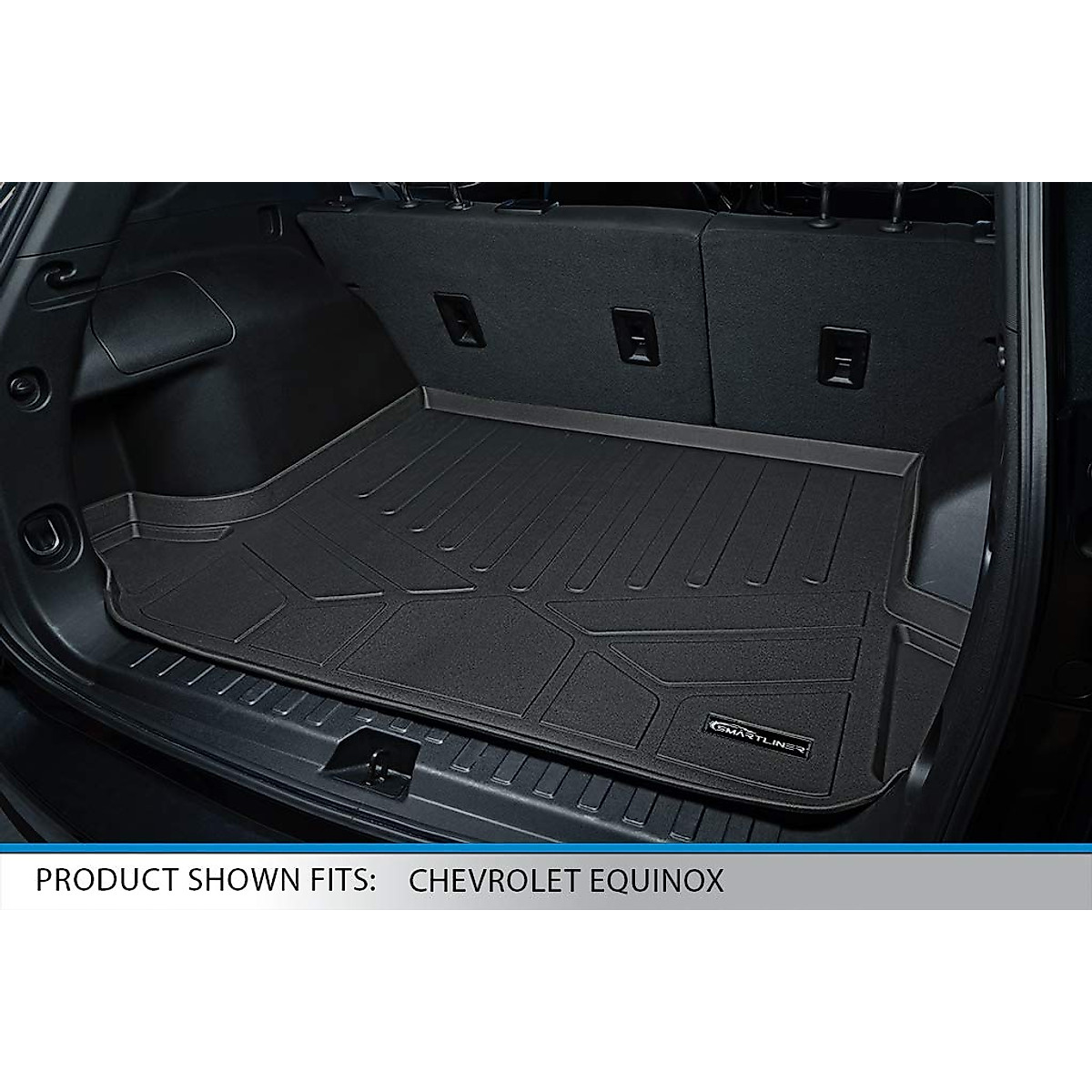 SMARTLINER All Weather Custom Fit Cargo Trunk Liner Floor Mat Black Compatible with 2018-2022 Chevrolet Equinox/GMC Terrain