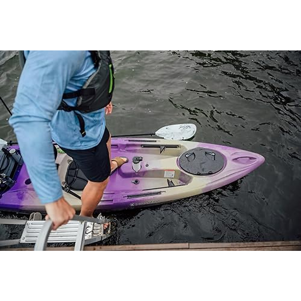 Perception Kayaks Perception Pescador 10 | Sit on Top Fishing Kayak with Front Storage Well | Large Rear Storage and Dual Rod Holders | 10' | Dapper, 10.0 (9350168178)