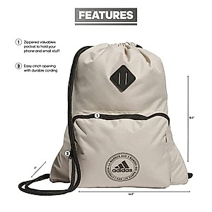 adidas Classic 3S 2.0 Sackpack, Wonder Beige/Black, One Size