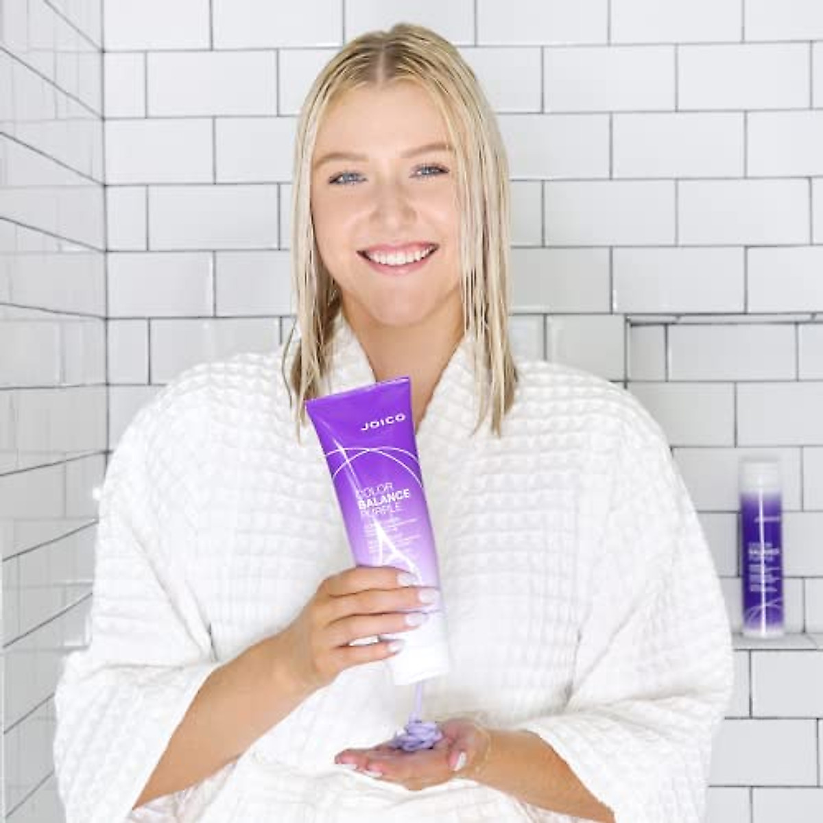 Color Balance Purple Conditioner | For Cool Blonde, Gray Hair | Eliminate Brassy Yellow Tones | Boost Color Vibrancy & Shine | UV Protection | With Rosehip Oil & Green Tea Extract | 8.5 Fl Oz