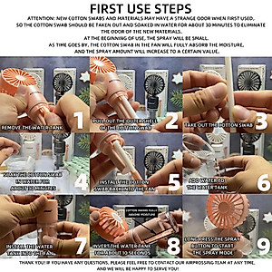 AIRPROSSING Portable Handheld Misting Fan，Rechargeable Battery Operated Spray Water Mist Fan Foldable，4 Speeds，Small Personal Cooling Fans for Outdoor,Travel, Makeup, Home, Office, Camping (white)