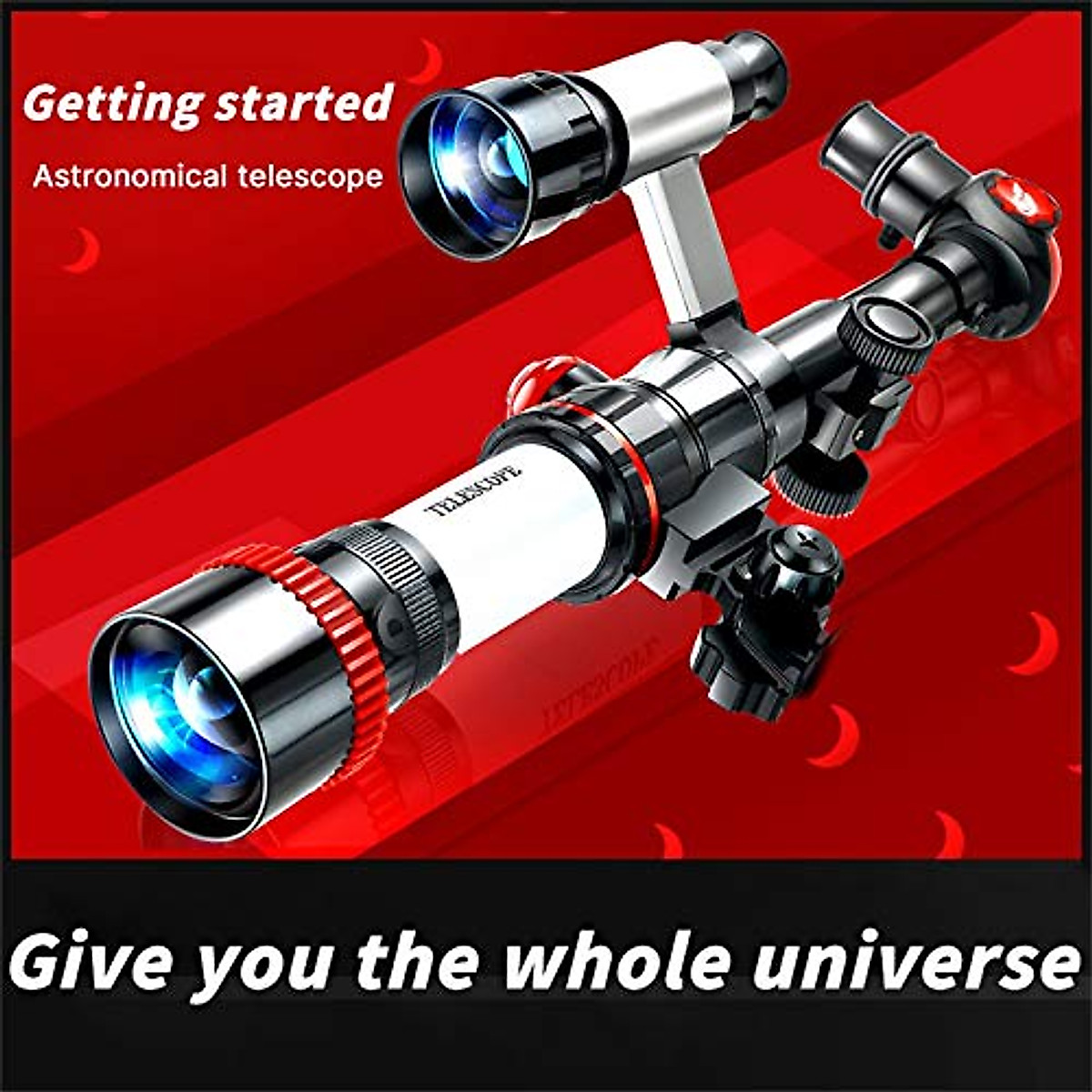 Astronomy Telescope for Kids Adults Beginners,50mm Aperture Astronomical Telescope Refractor Tripod Finder for Camping And Stargazing,Observe Moon and Planet in The Wild, Best Telescope Gift (Silver)
