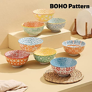 FERAHI Ceramic Bowls, 10 Oz Small Bowls, Set of 8 Ice Cream Bowls, Dessert Bowls, Cereal Bowls for Salsa, Rice, Sauce, Side Dishes, Snack, Condiment, 4.75 Inch-Microwave Dishwasher Safe