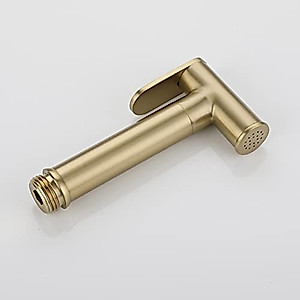 MINJING Toilet Shower Spray Mixer Set Brushed Gold Single Handle Wall Mounted Bidet Attachment Faucet Sprayer Kit for Toilet Hot and Cold Single Function Bathroom Toilet Bidet Mixer Spray Kit