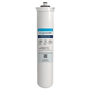 Aquasure Fortitude Compact 10K Gallons Under Sink Multi-Purpose Replacement Filter with Carbon/KDF/Siliphos Anti-Rust Media, Reduces Chlorine, Chemicals, Scale, Bad Taste & Odor for AS-FC50-CKS