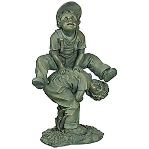 Design Toscano NG30439 Leap Froggin Playing Boys Garden Statue,Full Color
