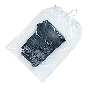 InfinitePack Large 10"x14"(100pcs) Transparent Shoe Bags for Travel, Portable Shoe Bags, Shoes Pouch Storage Organizer with Drawstring for Men & Women aClear Window Shoes Pouch with Rope