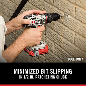 PORTER-CABLE 20V MAX* Hammer Drill, Tool Only (PCC620B),Black Gray