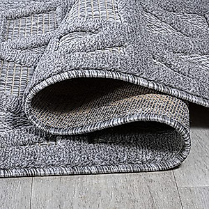 JONATHAN Y IBZ102C-8 Talaia Neutral Geometric Indoor Outdoor Area-Rug Bohemian Geometric Easy-Cleaning Bedroom Kitchen Backyard Patio Porch Non Shedding, 8 X 10, Light Gray