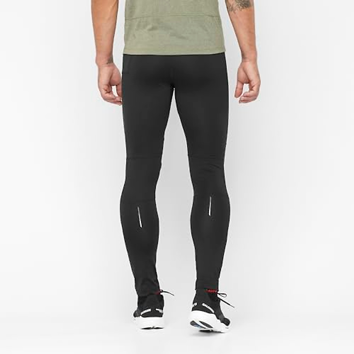 Salomon Men's Standard Cross Run Tight, Deep Black, Large