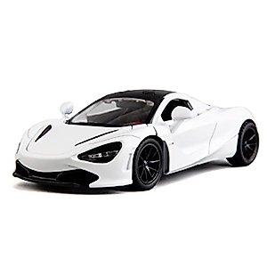 WAKAKAC Model Car 1/32 720S Zinc Alloy Diecast Pull Back Toy Car with Sound and Light, Toy Vehicle Door Can Be Opened Collectible Gift(White)