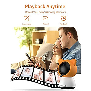 TECGUUD Video Baby Monitor with Camera and Audio, 5" Display, 2.4GH WiFi 1080P Camera, NightVision, Motion and Sound Notifications, Humidity, Room Temp,2-Way Talk， Support Phone App Control