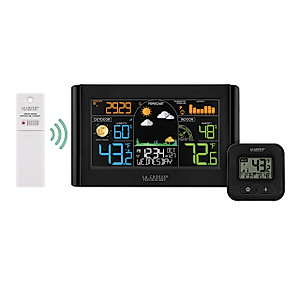 La Crosse Technology 308-27937-INT Wireless Color Weather Station with Bonus Display, Black