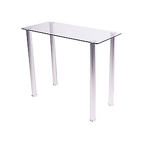 RTA Home and Office White Tempered Glass Utility Desk or Utility Stand