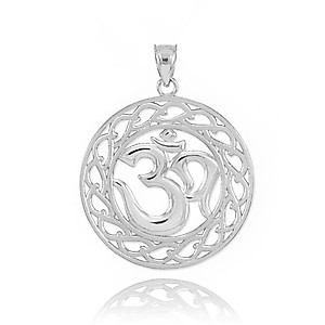 925 Sterling Silver Open Design Yoga Charm Om Pendant