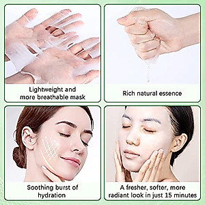 Aloe Vera Soothing Mask Hydrating Face Masks Skincare Moisturizing Facial Sheet Mask Skin care for Dry, Oily, Sensitive Skin Face Mask for Acne, Sun Care, Calming, 25ml/0.88oz, Pack of 10