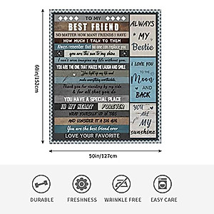ZUMAS Best Friend Blanket, for Women, Best Friend Birthday Gifts for Women, Friendship Gifts for Women Friends, Throw Blankets for Bed Sofa Couch Travel (Grey, 50x60)