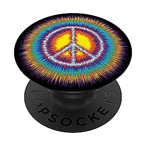 Sunburst Peace SIgn Groovy 70s Retro Peace Sign PopSockets PopGrip: Swappable Grip for Phones & Tablets