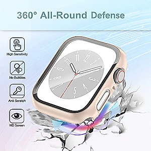 [3 Packs] Case for Apple Watch 40mm SE Series 6 Series 5 Series 4 with Tempered Glass Screen Protector,Hard PC Protective Bumper and Ultra-Thin Face Cover for Iwatch SE/6/5/4 40mm(3 Colors)