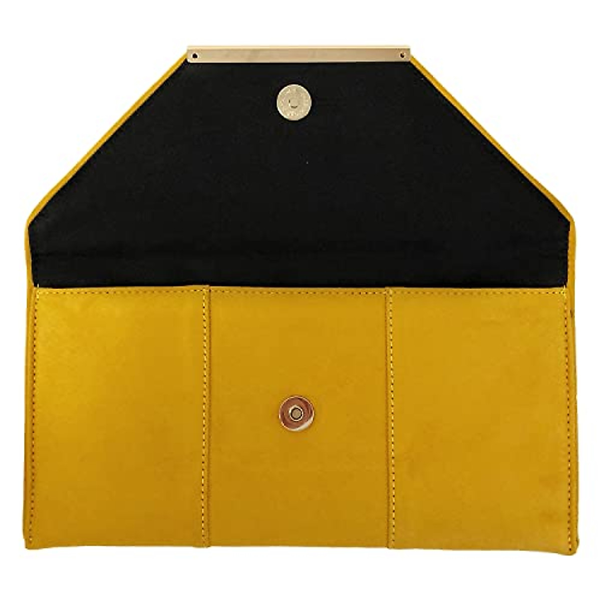 JNB Faux Microsuede Envelope Clutch (MUSTARD) Medium