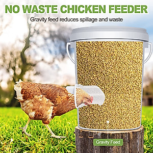 Chicken-Feeder，Chicken-Feeders-no-Waste，Chicken-Feeder-Port， Automatic Poultry Feeder Kit for Buckets, Barrels, Bins. (No Bucket), 6 Ports and a Holesaw Included