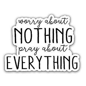 Miraki Pray About Everything Sticker, Christian Sticker, Bible Verse Sticker, Inspirational Sticker, Water Assitant Die-Cut Vinyl Funny Decals for Laptop, Phone, Water Bottles, Kindle Sticker