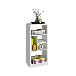 Manhattan Comfort Valenca 2.0 Collection Modern Decorative Free Standing 5 Shelf Bookcase with Open Shelf Design, White