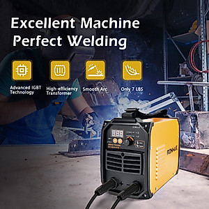 Goplus MMA/TIG 200 Stick Welder, 110V/220V Hot Start ARC Welding Machine, IGBT Digital Display LCD with Electrode Holder Face Shield