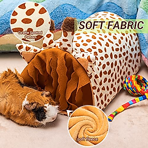 Guinea Pig Tunnel House - Small Animal Hideout Tube Cage House for Hamster Rat Mice Parrot Chinchilla Hedgehog Flying Squirrel - Playing Sleeping Resting Fleece Warm Bed Plush Nest Habitats