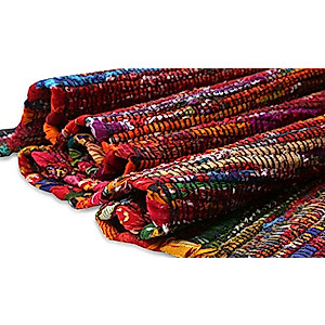 Cotton Multi Chindi Hand Woven Rugs 24x36 inch Multi Color,Cotton Area Rugs,Indoor Out Door Rugs 2'x3',Rugs for Living Room, Machine Washable Rugs,Hand Woven & Kitchen Entryway Rug