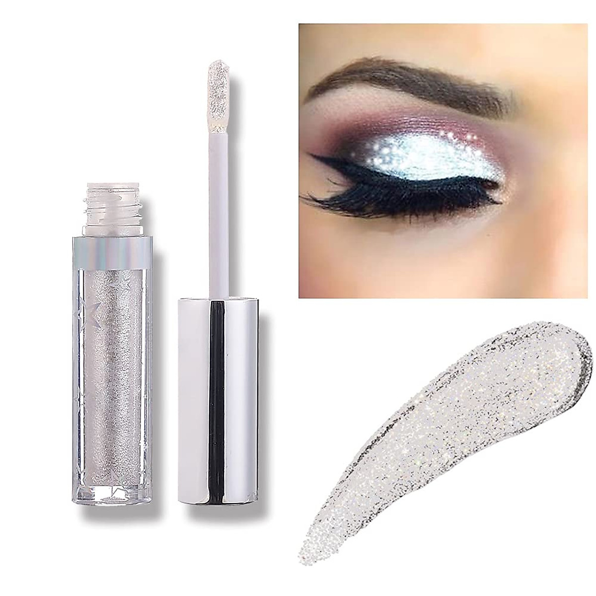 Hotiary Glitter Liquid Eyeshadow Metallic Pigments Shimmer Makeup Metals Gloss for Eyes Eyeliners Sparkling Eye Shadow Shiny Pen Eyeliner Kit Long Lasting Waterproof (12 Colors Set)