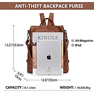 Backpack Purse for Women,Fashion Anti-Theft PU Leather Travel Shoulder Bag for Ladies Large Satchel VONXURY