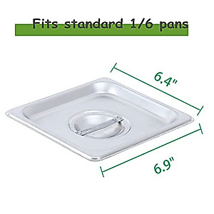 ERUPTA Stainless steel Commercial Steam table pan Lids,NSF Anti-jam GN hotel Pans Lid-1/6 catering food pan lid
