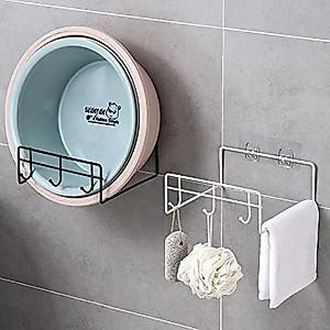 ‘Felibeaco 4 Pcs Adhesive Hooks Sticker/Wall Hooks for Corner Banthroom Shower Caddy Shelf -4 Pack