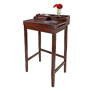 Winsome Brighton High Desk with 2-Drawer, Brown