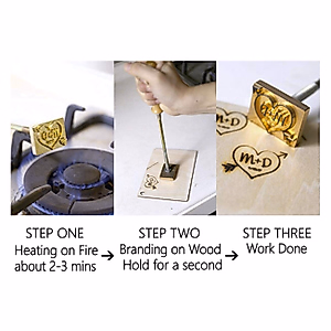 Custom Logo Wood Branding Iron, Leather Iron Stamp,Wood Iron/Wedding Gift,Handcrafted by Design (1"x1")